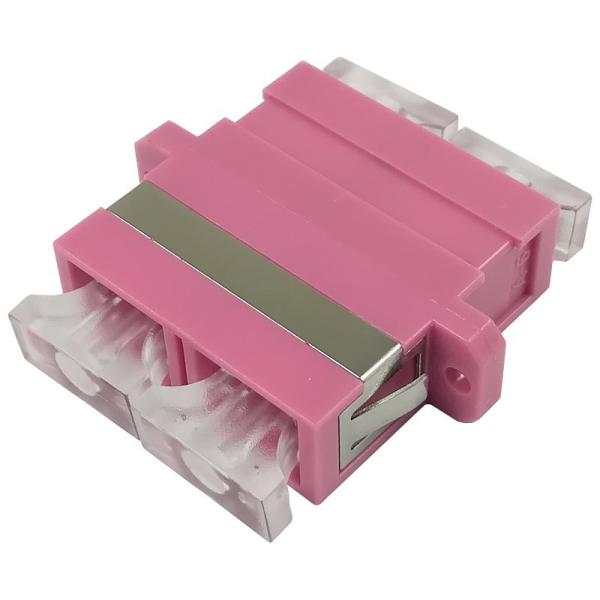 Quality OM4 OM3 SM SC Duplex Fiber Optic Adapters Flanged With Transparent Dust Cap for sale