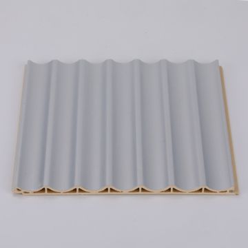 Quality Damask Pattern WPC Laminated Fluted Flat Wall Solid Panel for Interior for sale