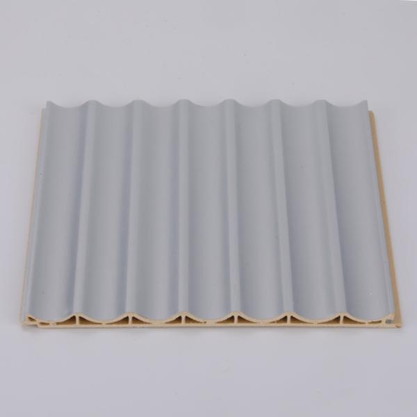 Quality Damask Pattern WPC Laminated Fluted Flat Wall Solid Panel for Interior for sale