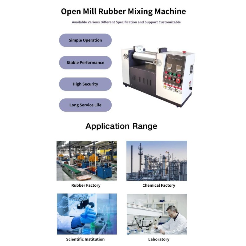 Safe and Efficient Rubber Two Roll Open Mill Mixer Machine
