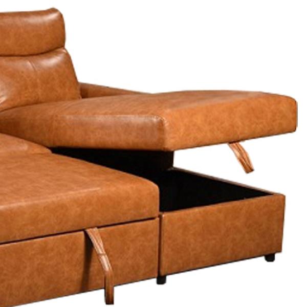 Quality Extendable Modern Leather Sofa Anti Scratch Multiscene Wear Resistant for sale