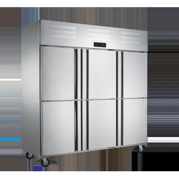 Quality Two Compressor 6 Door Commercial Freezer Food Grade Stainless Steel for sale