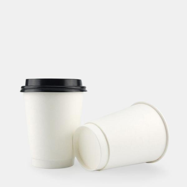 Quality 16oz 500cc Disposable Single Use White Paper Coffee Cup Double Layer Paper Cup for sale