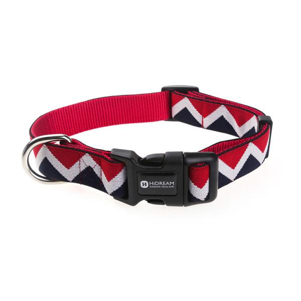 Quality Adjustable 0.8 Inch 2 Inch Nylon Dog Collar Supplies Elastic Woven Black And Red for sale