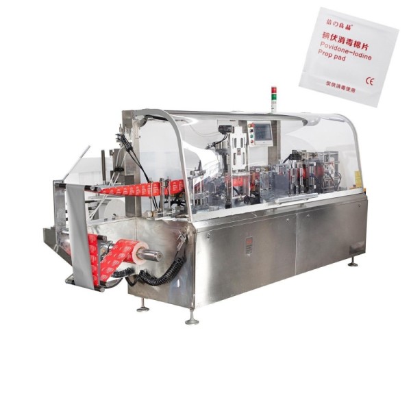 Quality Full Automatic 4 Side Sealing Wet Wipe Packaging Machine Single Sachet Alcohol Swab Packing Machine for sale