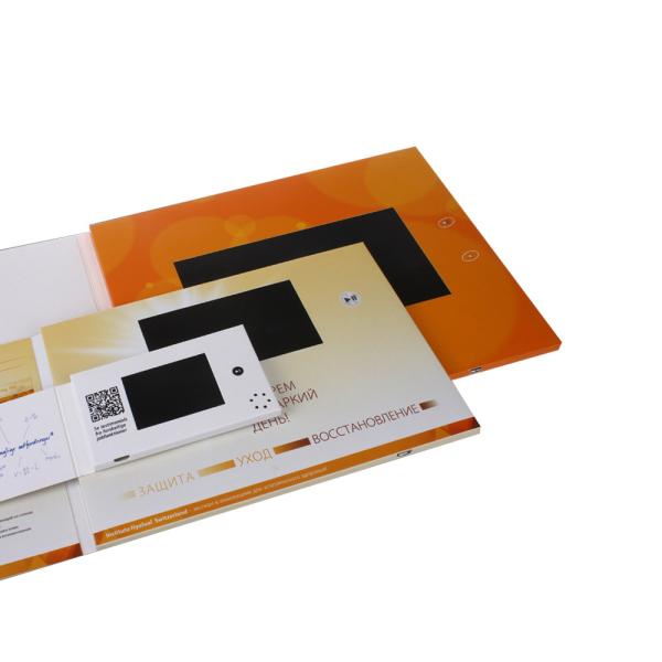 Quality Softcover LCD Video Brochure Card digital Gold Blocking 512MB Memory OEM for sale