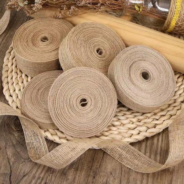 Quality Customize Loose Weave Burlap Ribbon For Gift Packing Decoration for sale