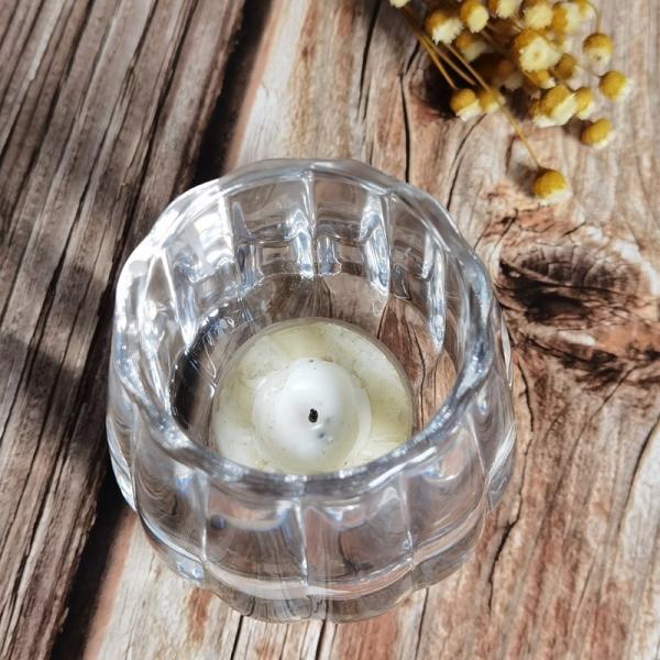 Quality Pumpkin Shaped Embossed Glass Candle Holders For Tealight for sale
