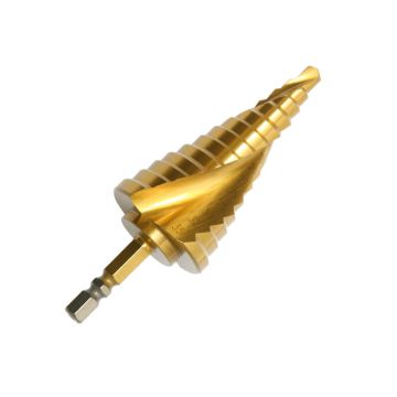 Quality High Speed Steel Step Drill Bit Hex Shank Titanium Coated Straight Flute For for sale