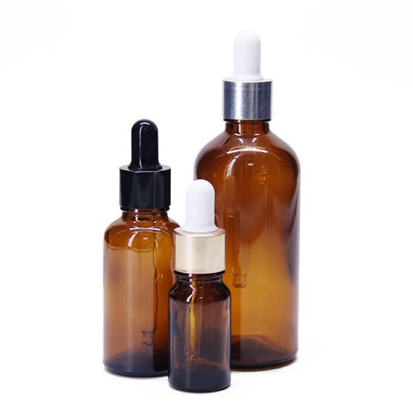 Quality 15ml 30ml Amber Essential Oil Dropper Brown Glass Bottles With Measurement for sale