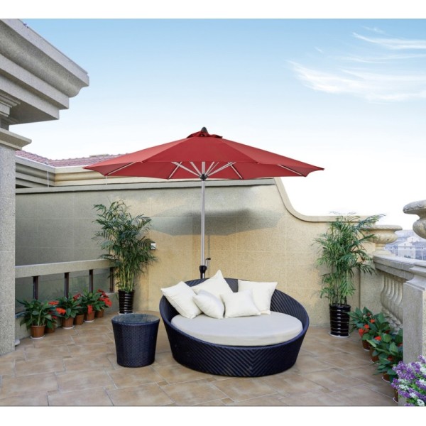 Quality Pool Outdoor Lounge Chair With Umbrella Canopy SunShade Cantilever Garden Parasol Patio Furniture for sale