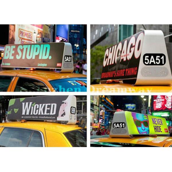 Quality 4G / Wifi Control Taxi Top Led Display , Small LED Billboard Advertising Signs For Car for sale