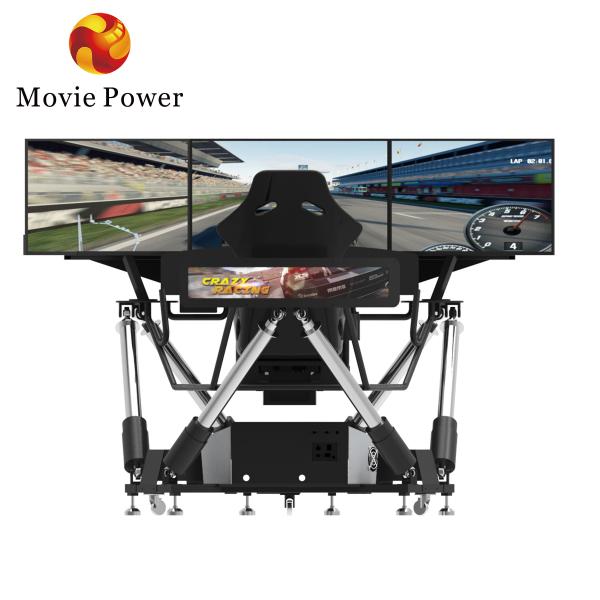 Quality Portable 3 Screen Driving Simulator 6 DOF Racing Cars Arcade Dynamic Motion for sale