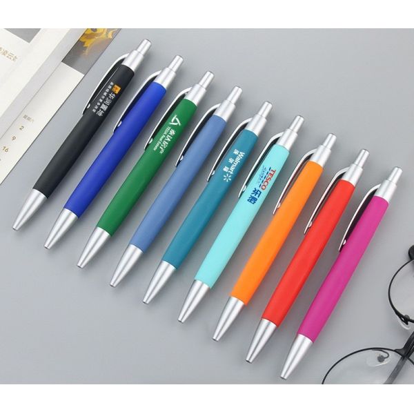 Quality Hotel Promotional Ballpoint Pen Gift Business Ball Pen Soft Coating Printing Logo for sale