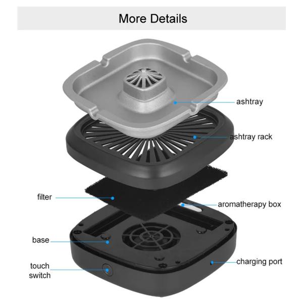 Quality Homefish Stainless Steel Electric Multifunctional Ashtray Air Purifier HEPA for sale