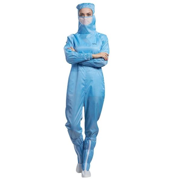 Quality ESD Hooded Anti Static Jumpsuit Acidproof Dust Free Clean Room Cloth for sale