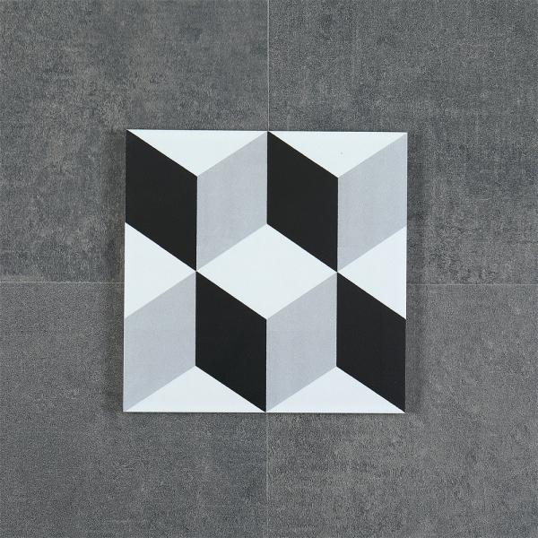 Quality 20x20cm Black Gray Ceramic Rustic Tile for Indoor Floor for sale