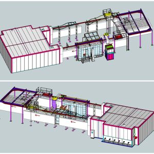 Quality High Efficiency Electrostatic Automatic Powder Coating Plant Line New Condition for sale