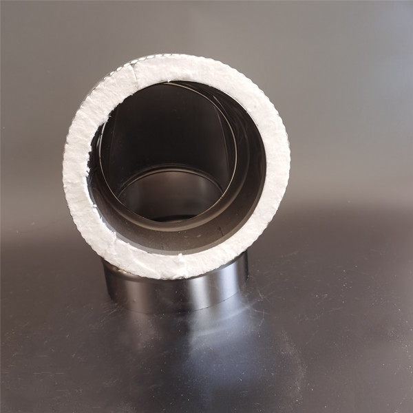Quality Double Wall Universal Stove Chimney Pipe 90 Degree Bend With Spigot Lock for sale