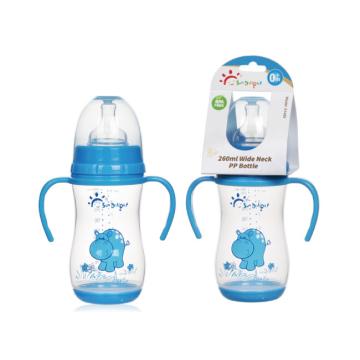 Quality 9oz 260ml Wide Neck PP Polypropylene Arc Baby Nipple Bottle for sale