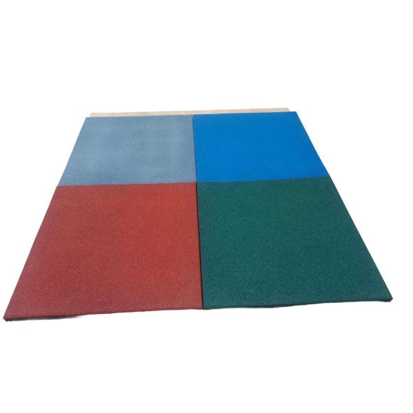 Quality High Density Rubber Floor Mats Red / Green Outdoor Playground Rubber Tiles for sale