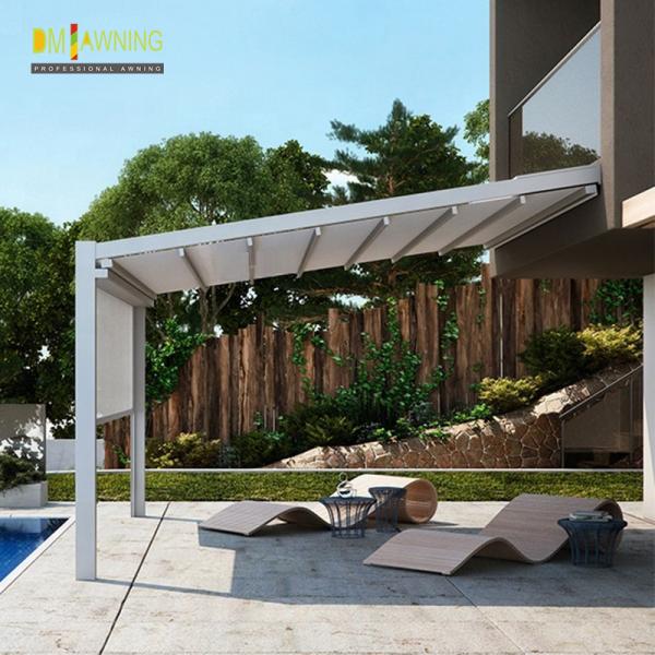 Quality PVC Motorized Louvered Pergola Roof Sunshade Aluminum Patio Covers for sale