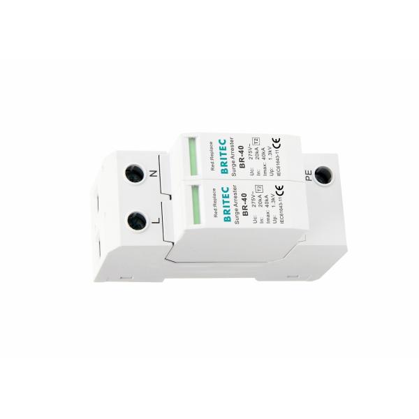 Quality 40kA Pluggable Modular Surge Arrestor 320V 2P Type 2 Surge Protection Device DIN for sale