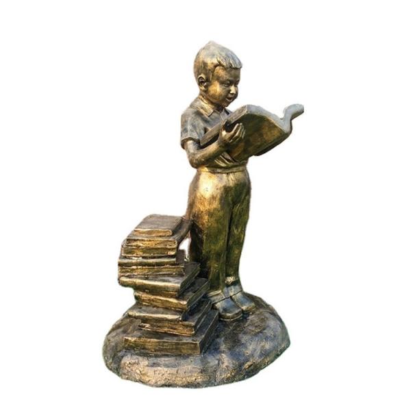 Quality Bronze Statue Reading Book Decorative Metal Sculpture Reading Garden Statues for sale