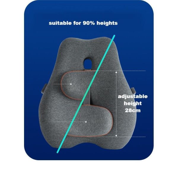 Quality 1kg Customized Color Memory Foam Lumbar Support Pillow for Car Seat and Office for sale