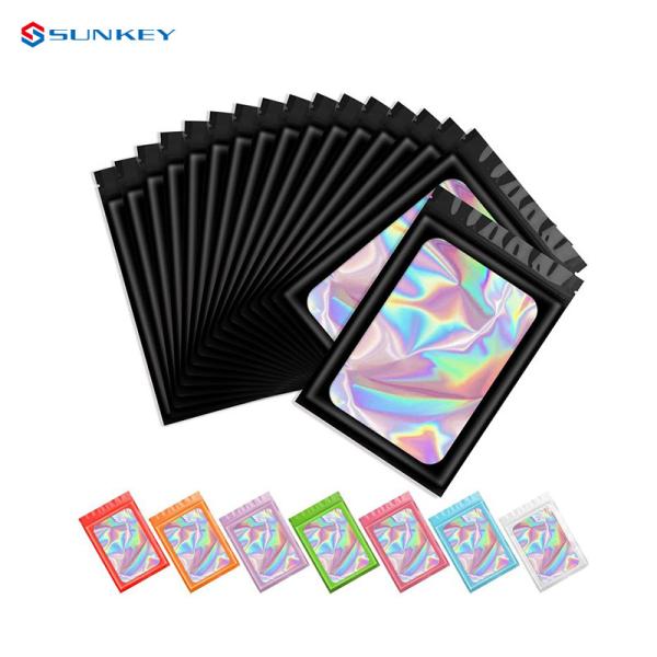 Quality Food Waterproof Moisture Proof Mylar Bags Custom With Zipper Holographic for sale