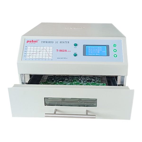 Quality T962A With Exhaust Benchtop Reflow Oven 300*320mm 1500w IC Heater Infrared Soldering Station for sale