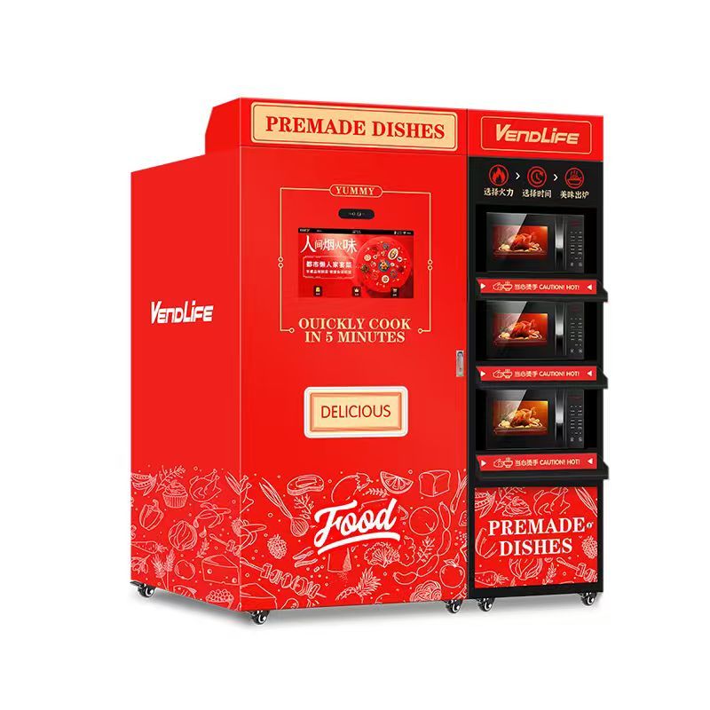 Quality VenoLife Smart Pre-Made Meal Vending Machine with 3 High-Power Microwaves, for sale