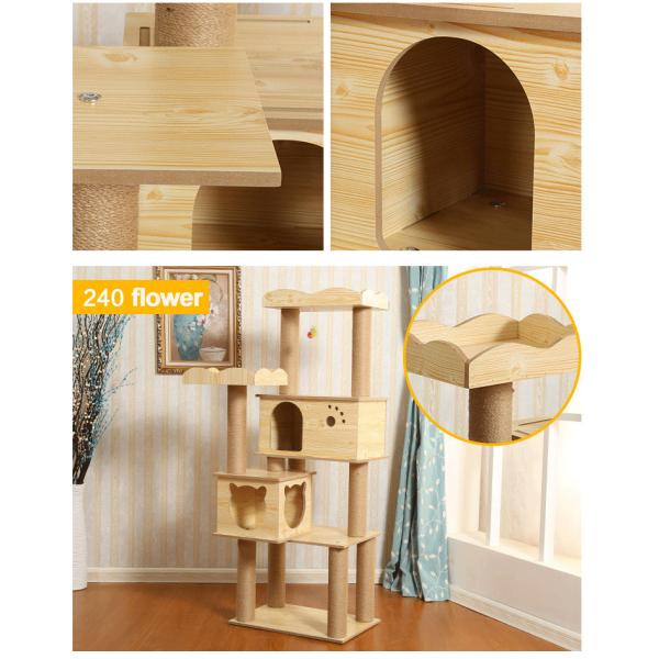 Quality Soft Plush Detachable MDF Wooden Cat Tree for sale
