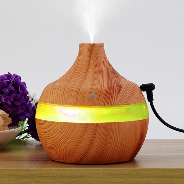 Quality 5V Portable 300ML 7 Color Change Wood Design USB Rechargeable Humidifier for for sale