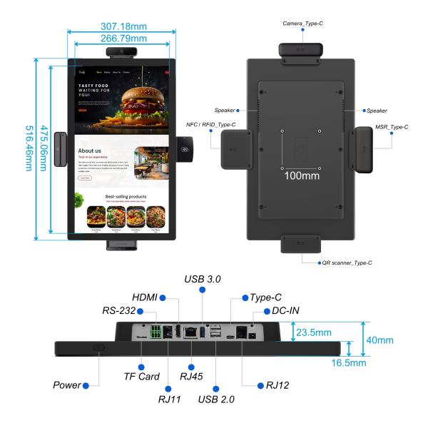 Quality 21.5" Touch Screen Android Tablet RK3576 for Restaurant Point of Sale Back Order for sale