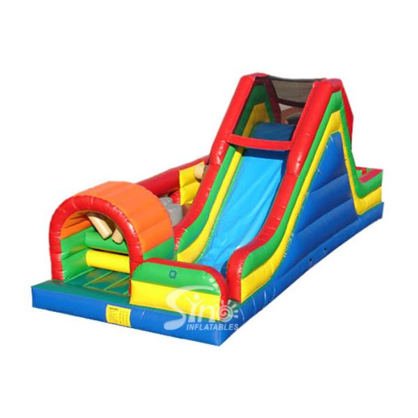 Quality Amazing Multifunction Commercial Kids Inflatable Obstacle With Big Slide for sale