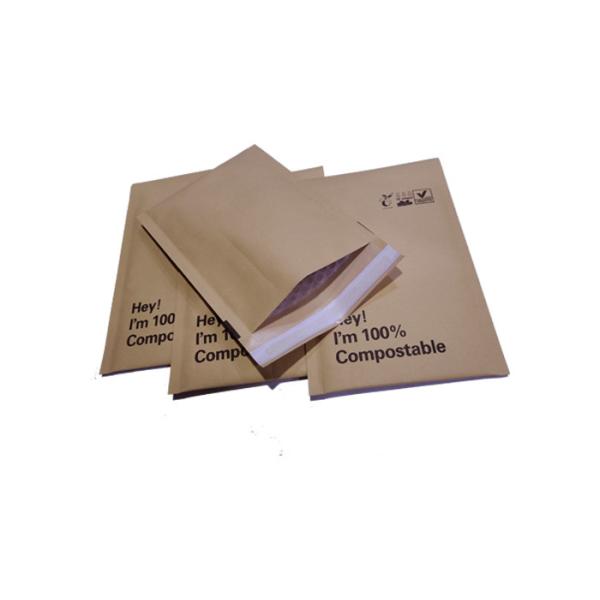 Quality Kraft Bubble PBAT Biodegradable and Compostable Bags With Self Sealing for sale