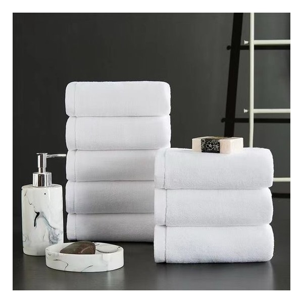 Quality Luxury White Hotel Towels 100% Cotton Washable Plain Bath Towel for sale