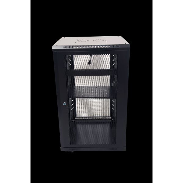 Quality 18U Server Rack Floor Standing Network Cabinet with Toughened Glass Door or Mesh for sale