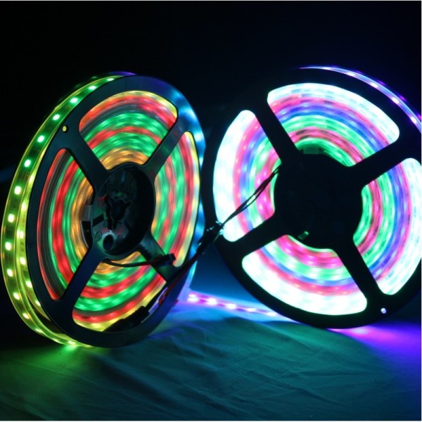 Quality WS2812B Flexible LED Strip Light RGB 5050SMD Individual Addressable 16.4FT 60Pixels/M 300Pixels Black PCB Full Color for sale