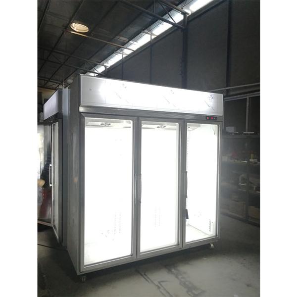 Quality CE 600W Double layer Glass Door Refrigerator Commercial for sale
