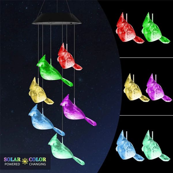 Quality Home Decor LED Solar Wind Chimes Light with Waterproof and Colorful Outdoor for sale