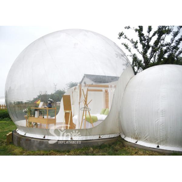 Quality 4m Outdoor Transparent Inflatable Camping Bubble Tent With Frame Tunnel Entrance for sale