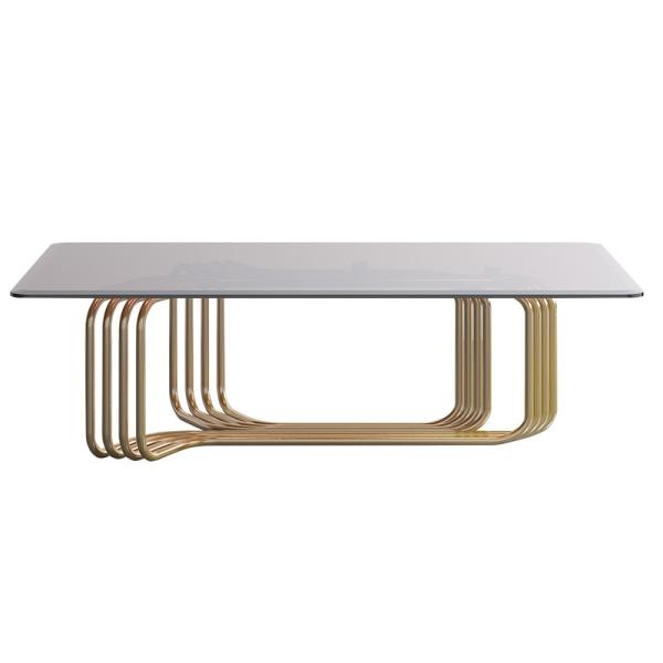 Quality Gold Stainless Steel Glass Top Coffee Table Customized Tempered Glass Tea Table for sale