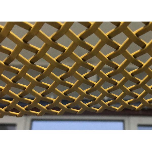 Quality Light Brass Color Fireproof Decorative Architectural Woven Mesh For Hall Screen for sale
