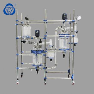 Quality Mixing Lab Glass Reactor , Glass Reactor Laboratory With Chiller Vacuum Pump for sale