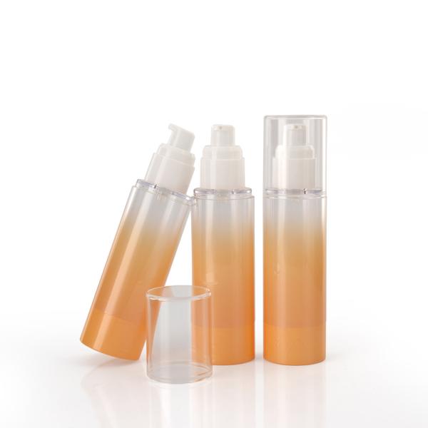 Quality Orange 50ml Cylinder Empty Plastic Lotion Bottles for sale