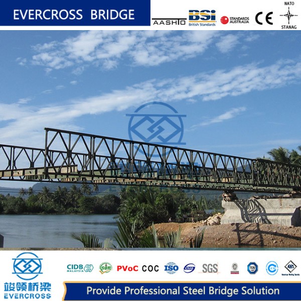 Quality HD 200 Bailey composite steel bridge Double Truss Single Storey Reinforced DSR for sale