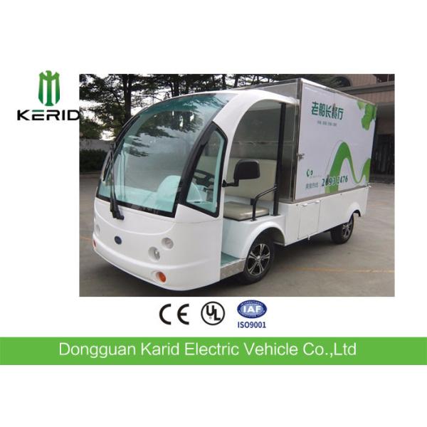 Quality Battery Powered Utility Bus / 2 Front Seats Electric Cargo Vehicle With 1 Ton Payload Closed Container for sale