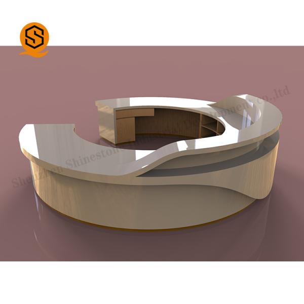 Quality Joint Seamless Solid Surface Reception Desk White Front Desk Reception for sale